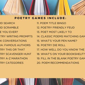 Ultimate Printable Poetry Games Bundle: Icebreakers, Puzzles, Questions ...