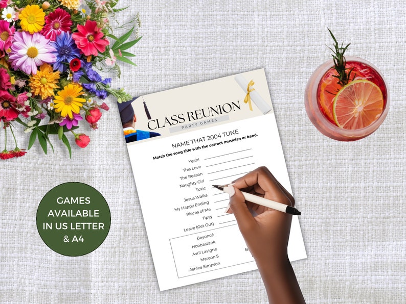 Printable Class of 2004 Class Reunion Games, High School Reunion, Class ...