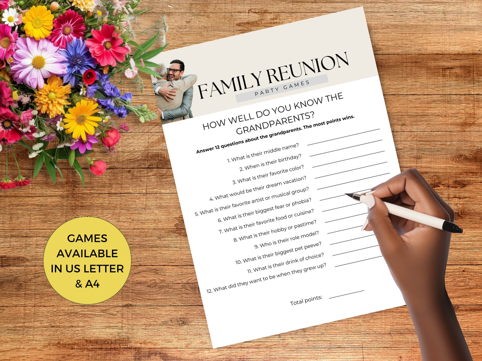 Printable Family Reunion Party Games Pack, Mingle Bingo, Left Right ...