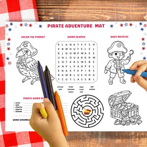 Printable Pirate Themed Paper Placemats, Summer Coloring Placemats - Etsy