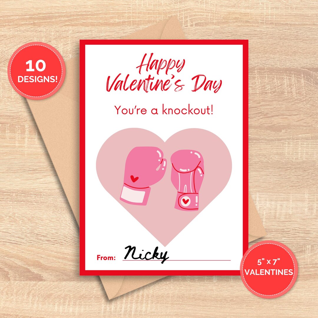 Printable Boxing Valentines Variety Pack for Classmates, Class ...
