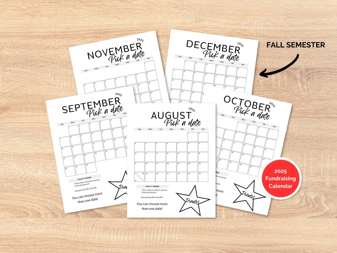 Printable Fill My Pageant Crown Fundraiser Bundle, Fundraiser Calendar ...