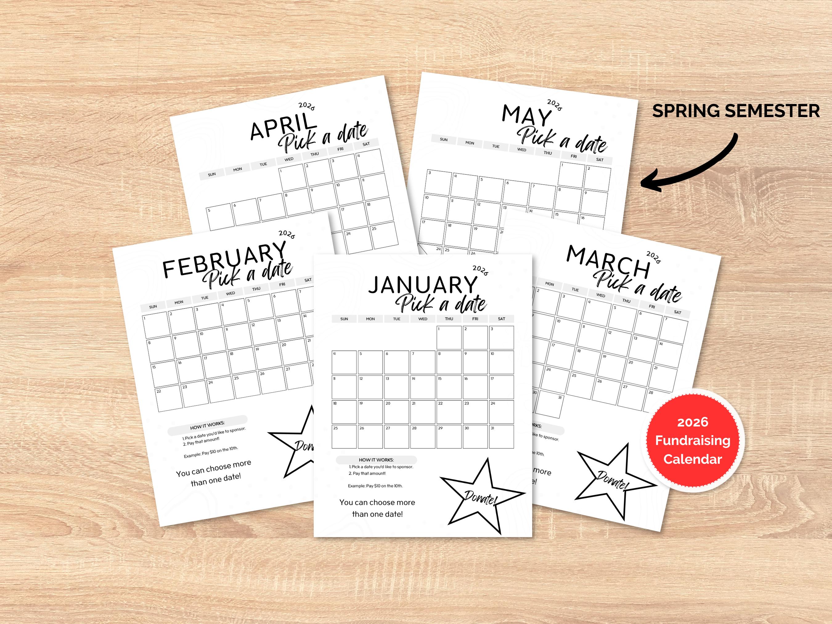 Printable Orchestra Fundraiser Bundle: Pick a Date Donation Calendar ...