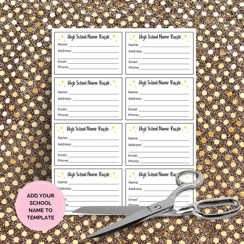 Editable Homecoming Raffle Ticket Template, Fundraising Event, School ...