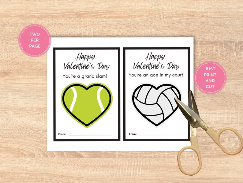 Printable Sports Valentines Variety Pack for Classmates, Class ...