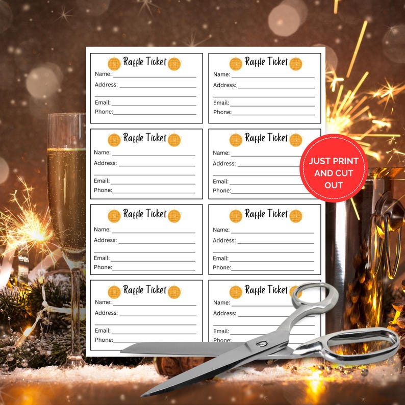 Editable New Years Eve Raffle Ticket Template, Fundraising Event ...