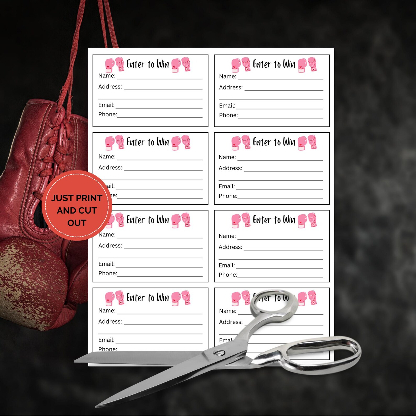 Editable Boxing Raffle Ticket Template, Fundraising Event, Boxing Gym ...