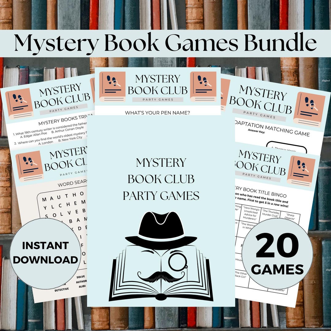 Printable Mystery Book Club Games Bundle: Icebreakers, Questions ...