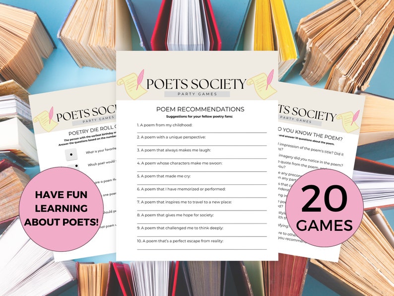 Ultimate Printable Poetry Games Bundle: Icebreakers, Puzzles, Questions ...