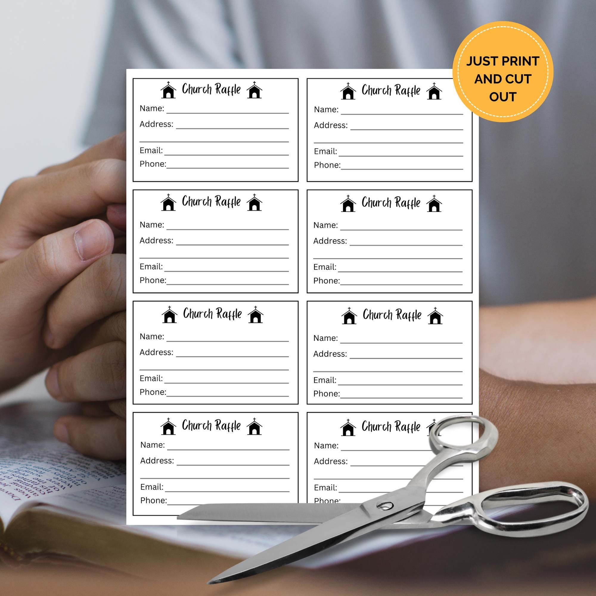 Printable Church Raffle Ticket Template, Fundraising Event Ideas ...