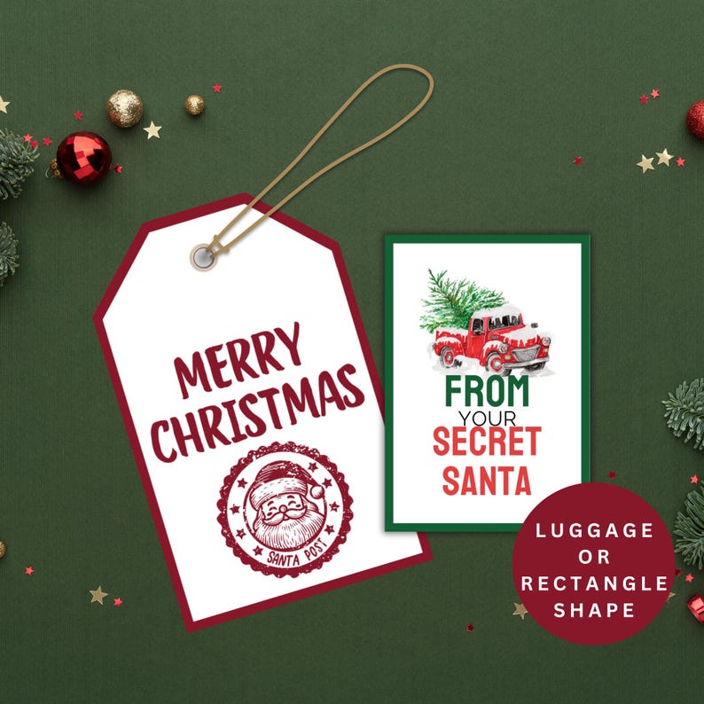 Printable Secret Santa Gift Tags for Secret Santa Gifts, Special ...