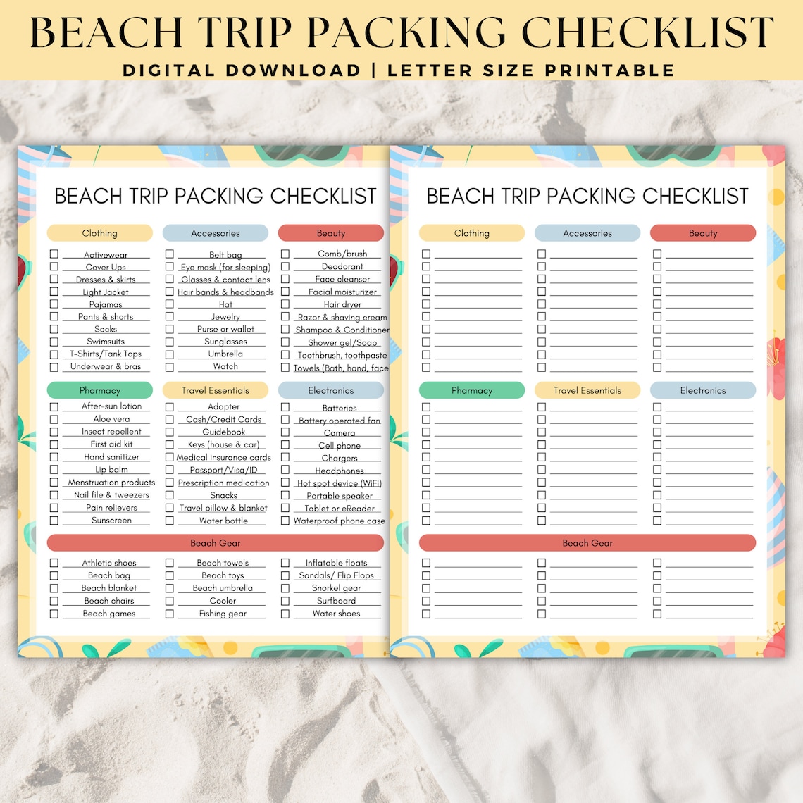Printable Family Beach Vacation Packing Checklist for All Your Travel ...