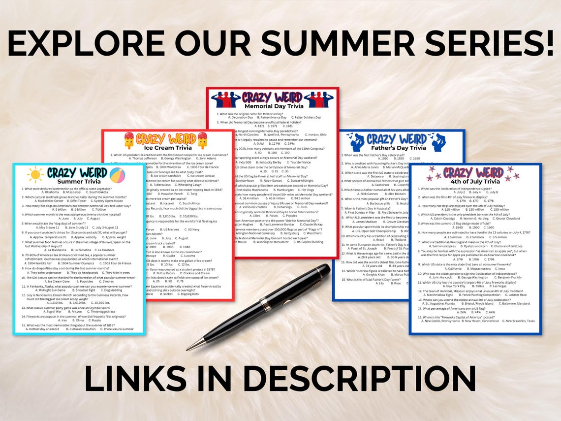 Crazy Weird 4th of July Trivia Game, Printable Fourth of July Funny ...