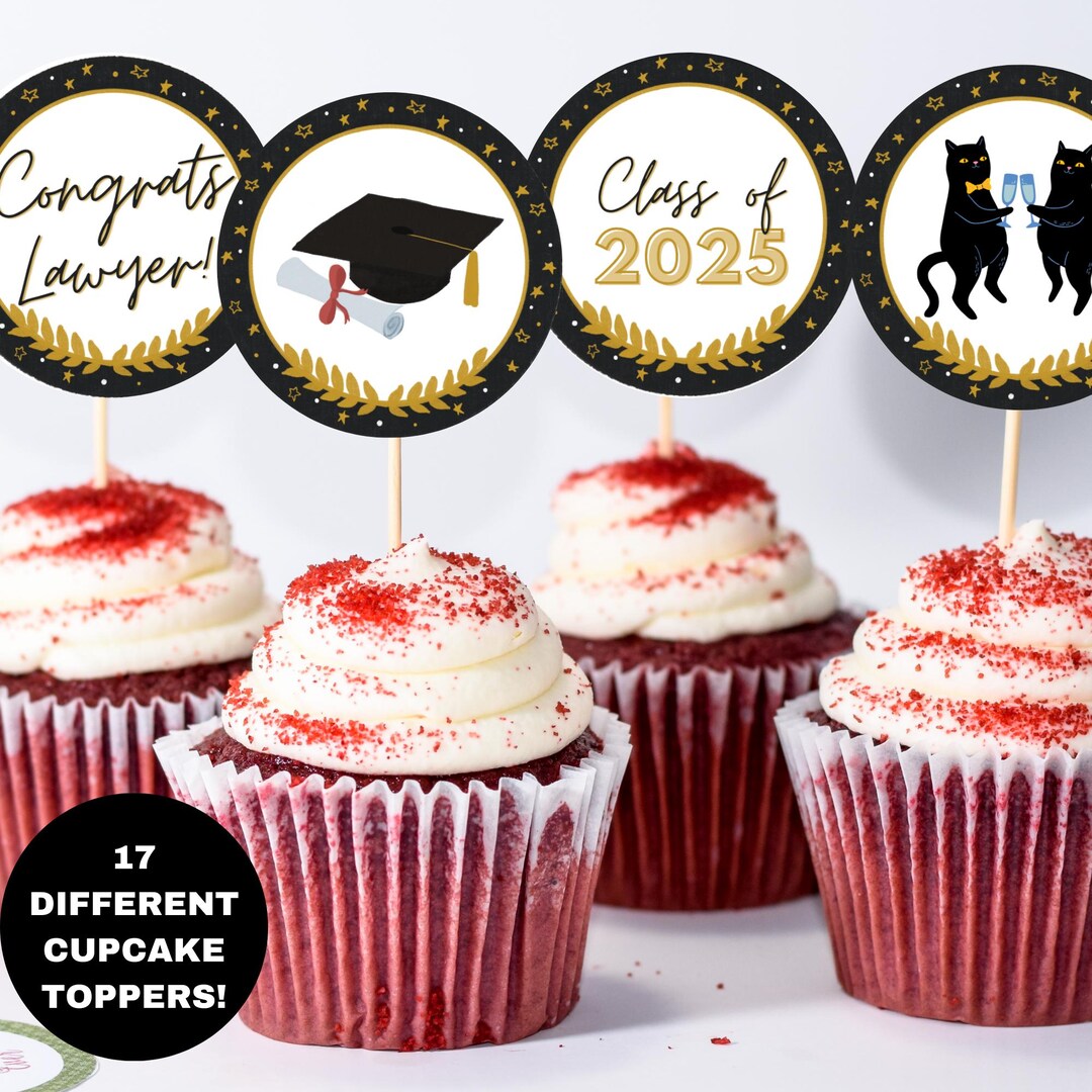 Printable Law School Graduation Cupcake Toppers, Law School Graduation ...