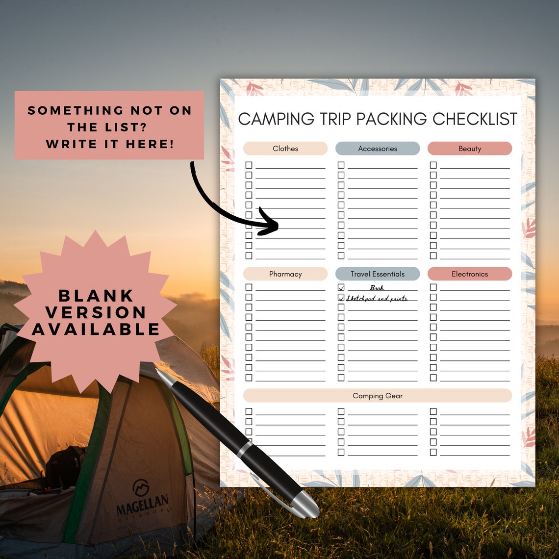Printable Camping Essentials Checklist Minimalist, Camping Packing ...