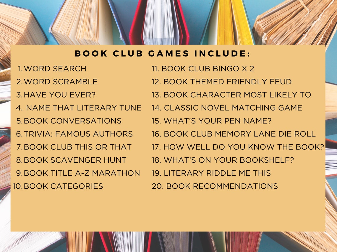 Ultimate Printable Book Club Games Bundle: Icebreakers, Puzzles ...