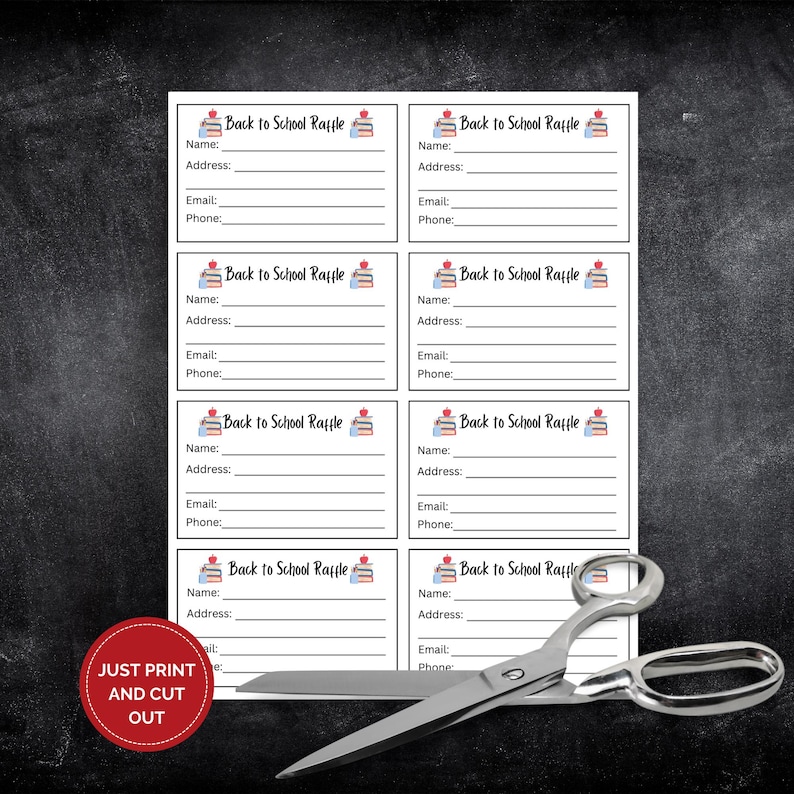 Editable Back to School Raffle Ticket Template, Fundraising Event ...
