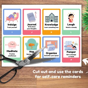Printable A-Z Self Care Flashcards for Kids or Adults, Wellness ...