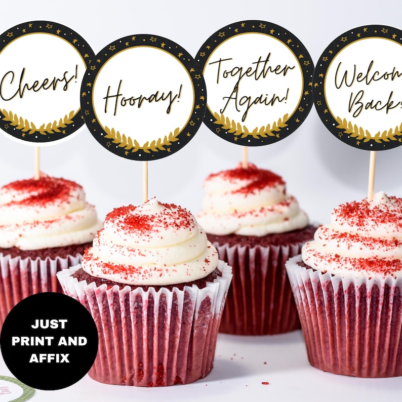 Printable Class Reunion Cupcake Toppers, Class Reunion Decor, High ...