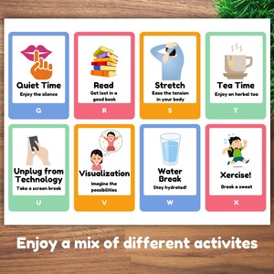 Printable A-Z Self Care Flashcards for Kids or Adults, Wellness ...