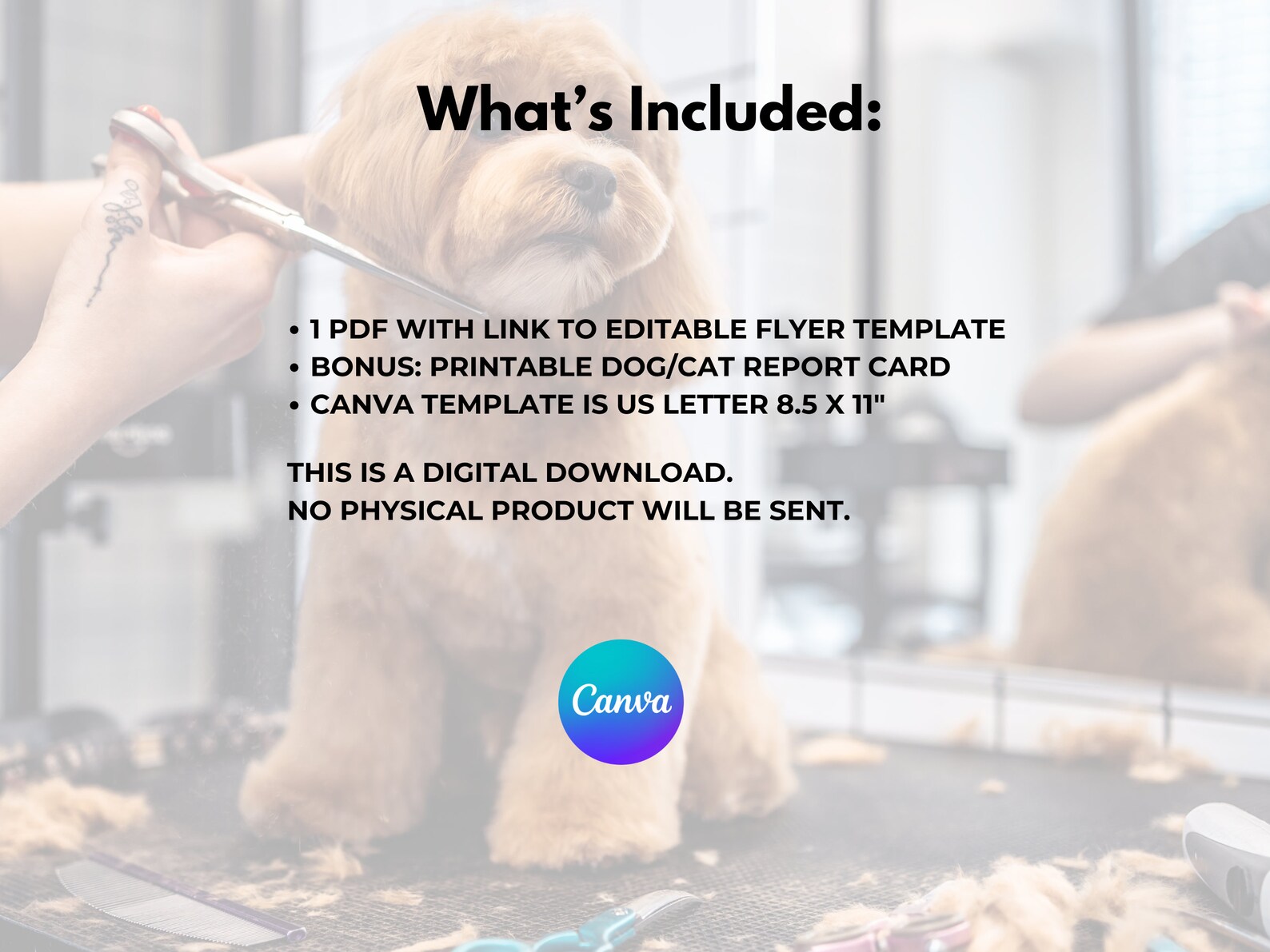 Editable Dog Grooming Tear off Flyer Template, Dog Grooming, Business ...