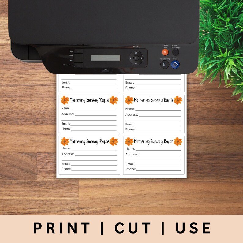 Printable Mothering Sunday Raffle Ticket Template, Fundraising Event ...