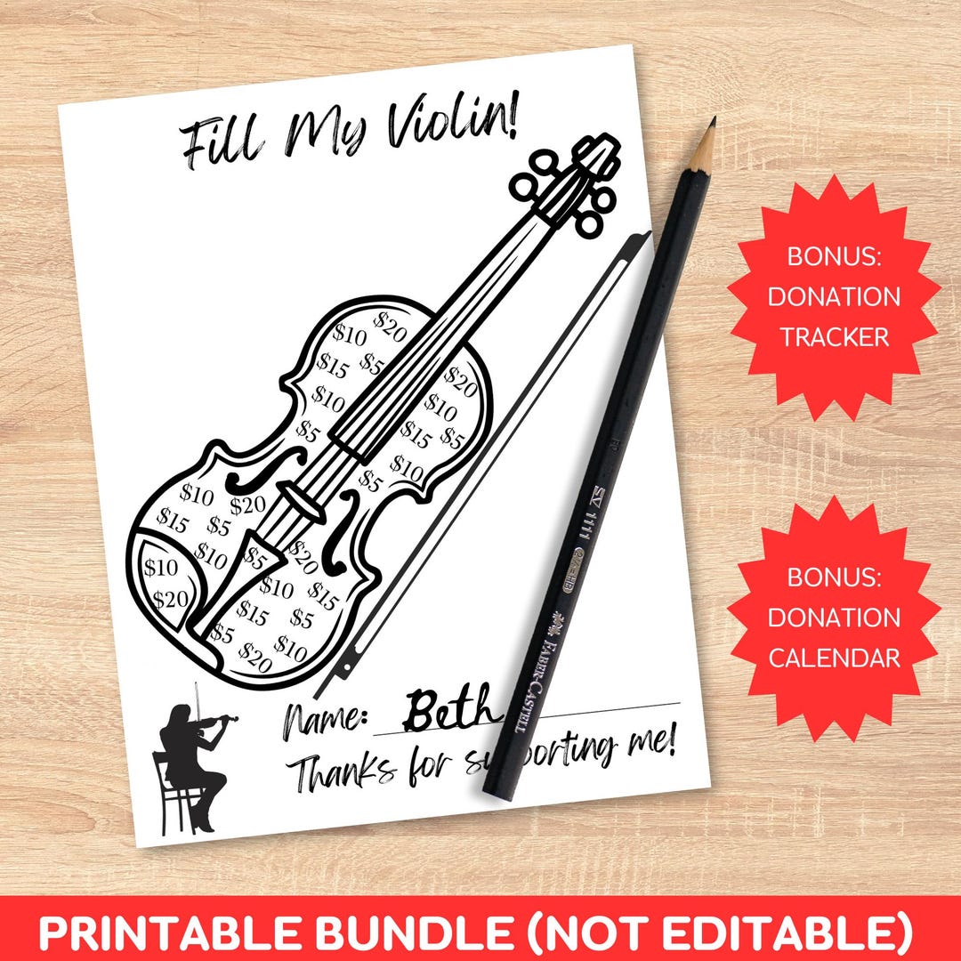 Printable Orchestra Fundraiser Bundle: Pick a Date Donation Calendar ...