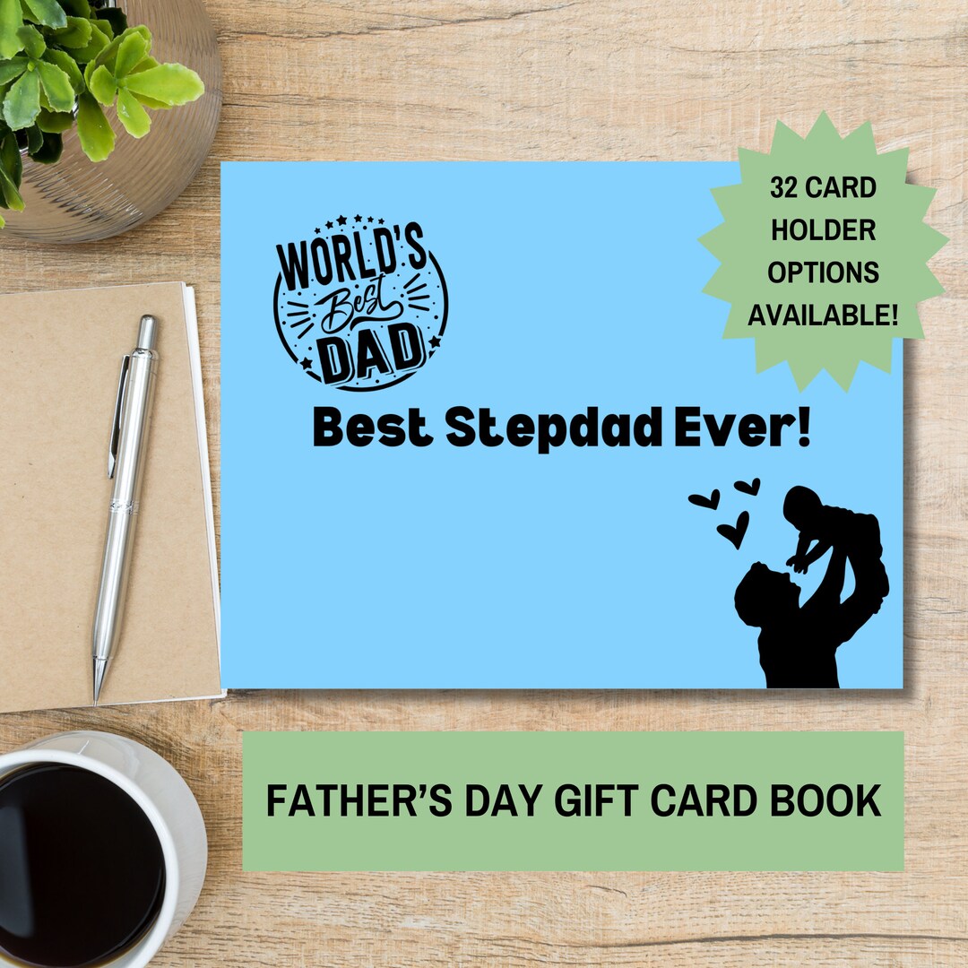 Printable Stepdad Fathers Day Gift Card Book, Gift for Stepdad, Step ...
