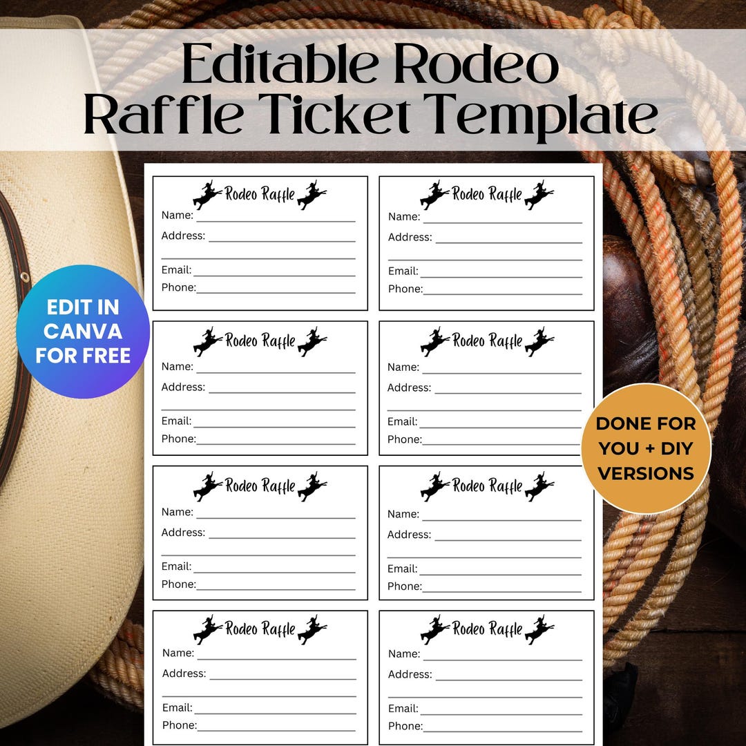 Editable Rodeo Fundraiser Raffle Ticket Template, Fundraising Event ...