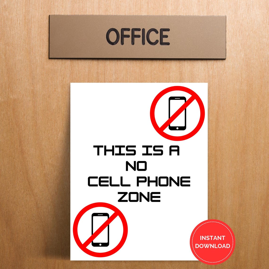 Printable No Cell Phone Zone Sign for Businesses, Classrooms, Churches ...