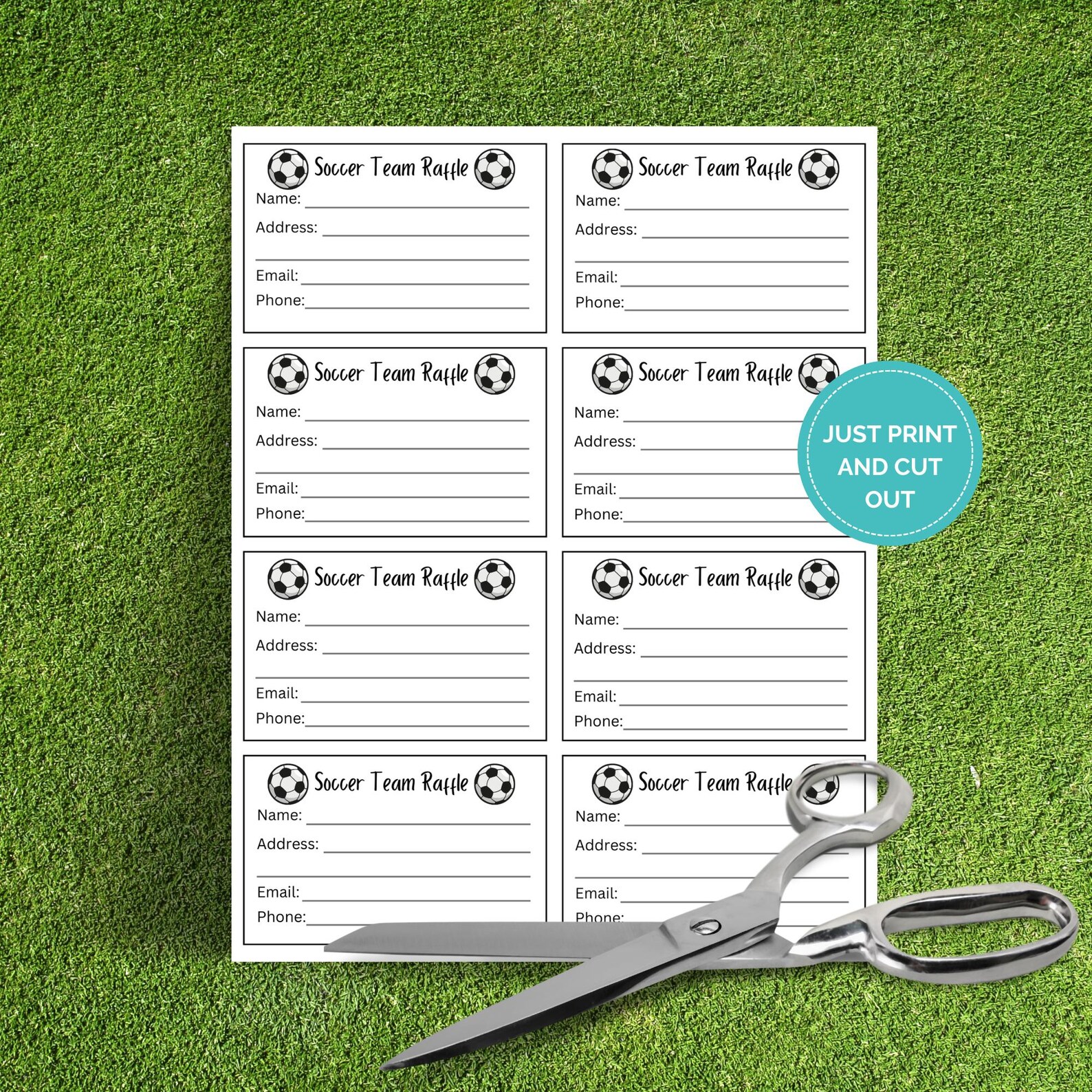 Editable Soccer Raffle Ticket Template, Fundraising Event, School PTO ...