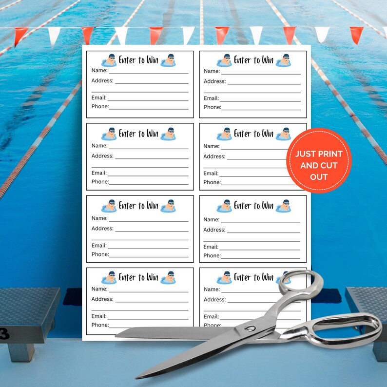 Editable Swim Team Raffle Ticket Template for Swim Moms, Water Polo ...