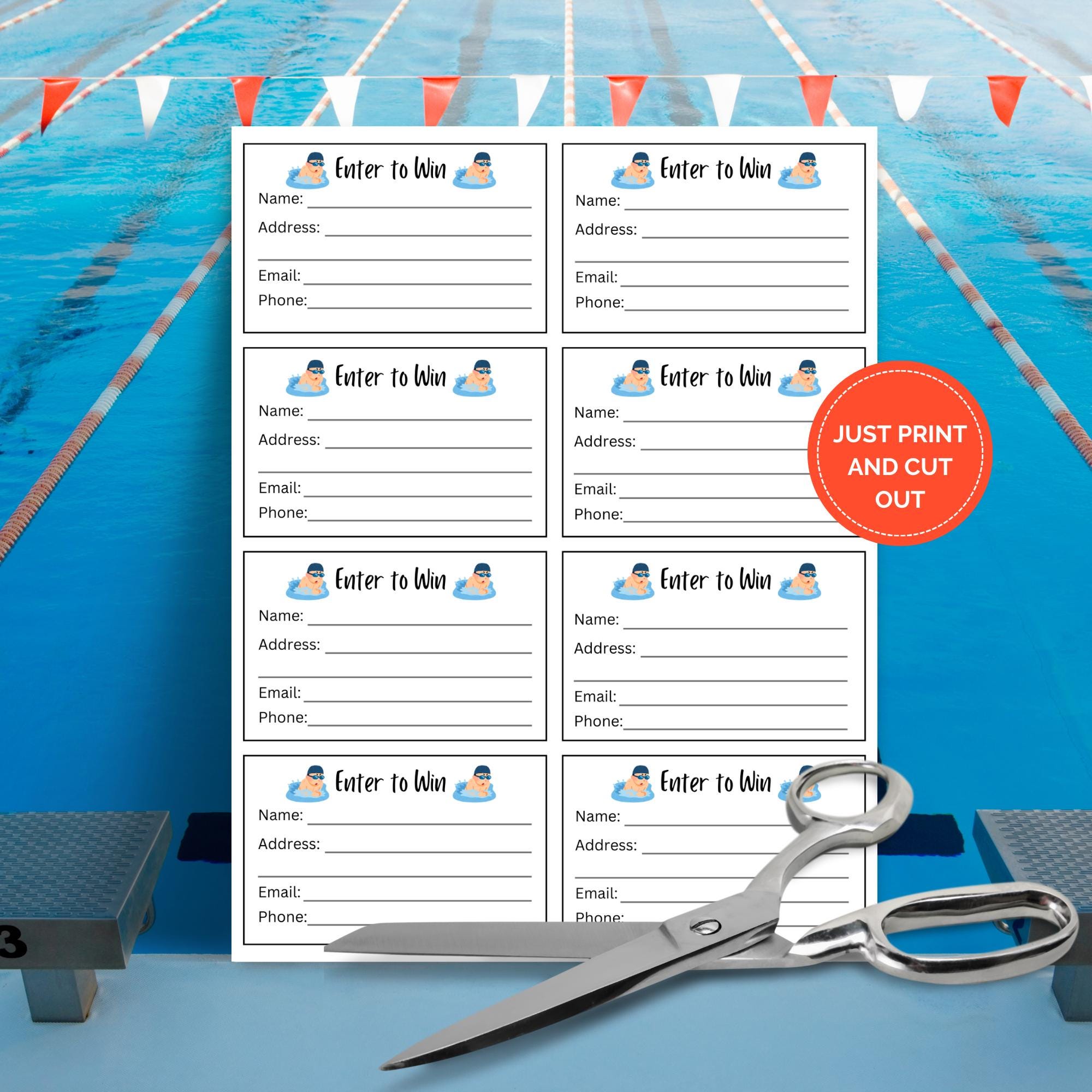 Editable Swim Team Raffle Ticket Template for Swim Moms, Water Polo ...