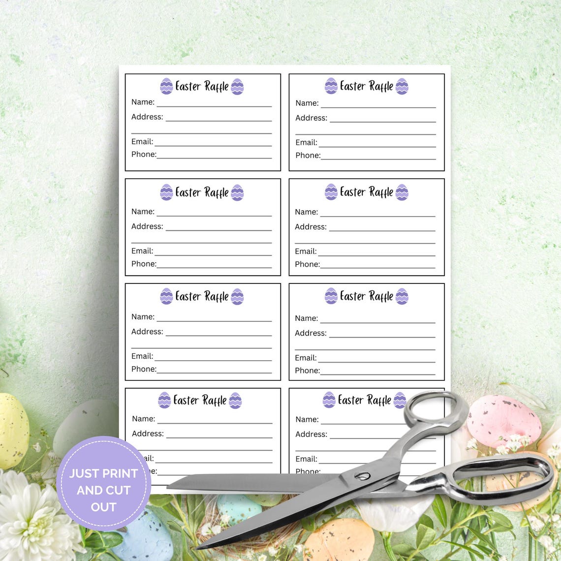 Editable Easter Raffle Ticket Template, Church Fundraising Event ...