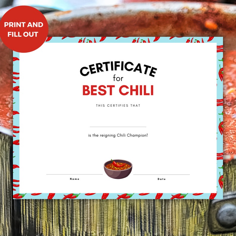 Chili Cook off Printable Contest Package With Chili Contest Promotional ...