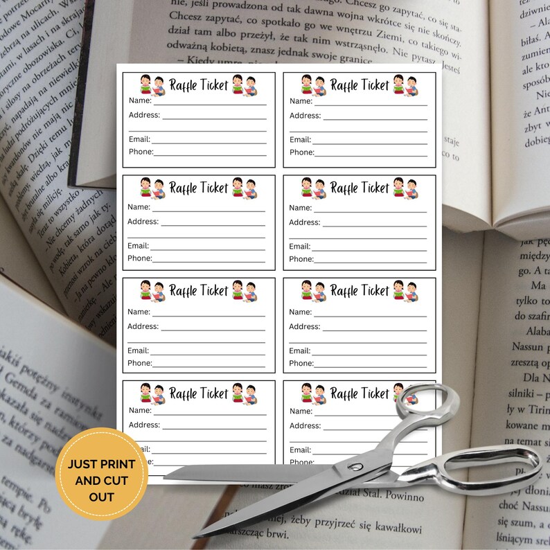 Editable Book Raffle Ticket Template, Spirit Week Fundraising Event ...