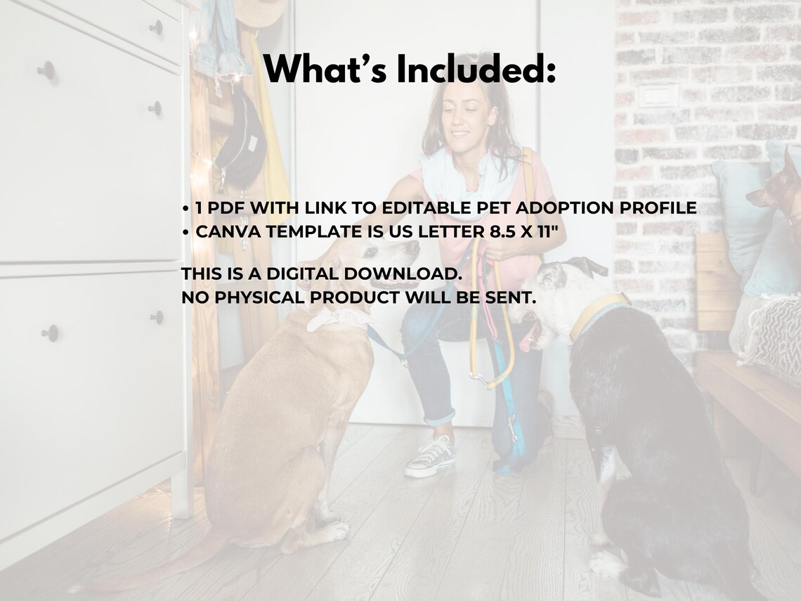 Editable Shelter Pet Adoption Profile, Animal Shelter Kennel Card ...