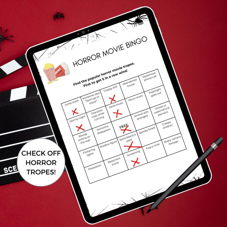Spooky Digital Horror Movie Review Journal With Bonus Halloween Bingo ...