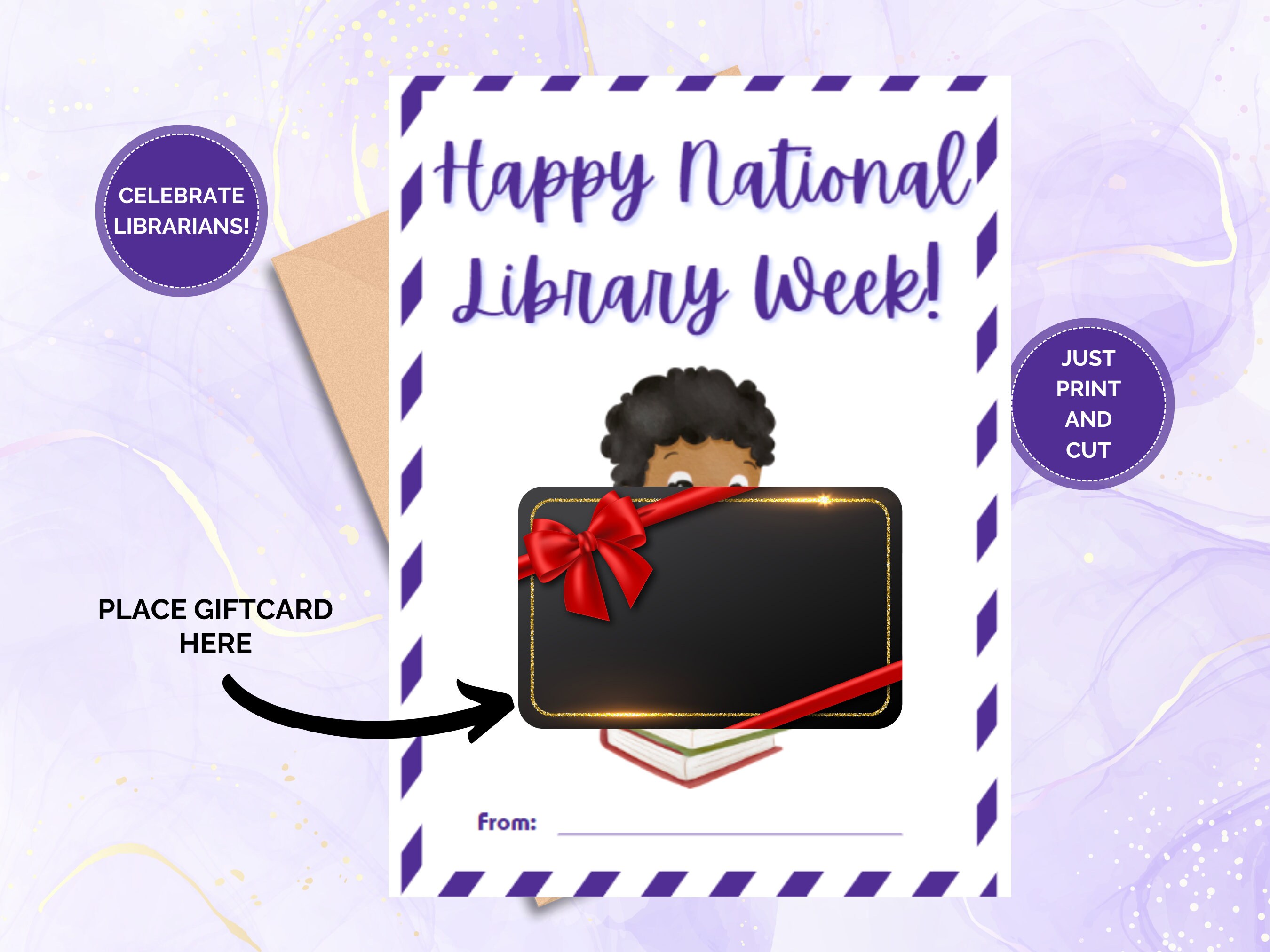 Printable Librarian Appreciation Gift Card Holder, National Library ...