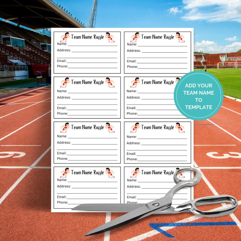Editable Track and Field Raffle Ticket Template, Fundraising Event ...
