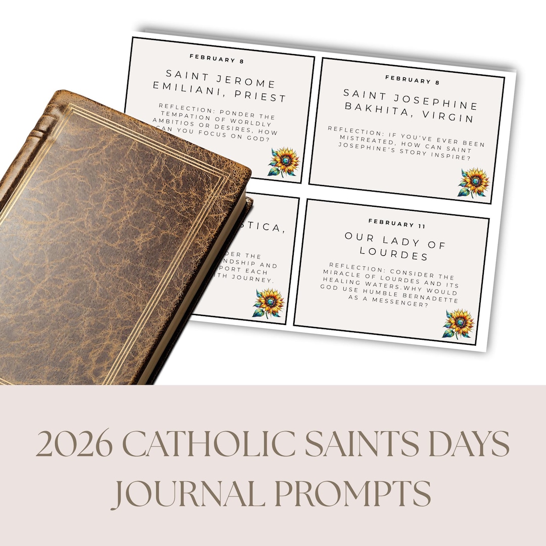 2026 Catholic Saints Days Devotional Journal Prompts Printable for ...