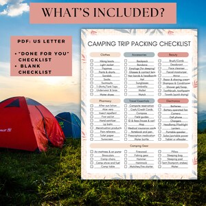 Printable Camping Essentials Checklist Minimalist, Camping Packing ...