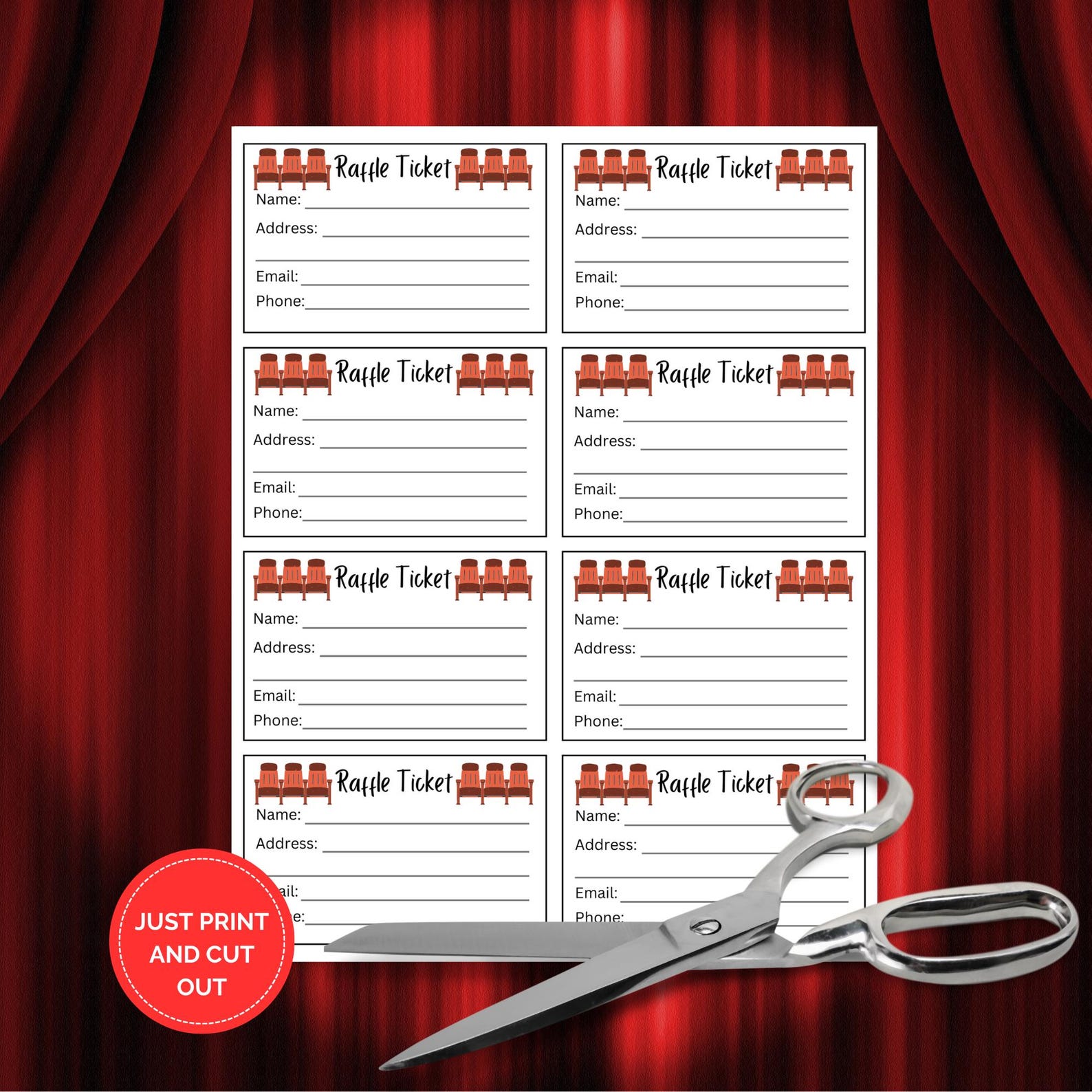 Editable Theater Raffle Ticket Template, Theatre Fundraising Event ...