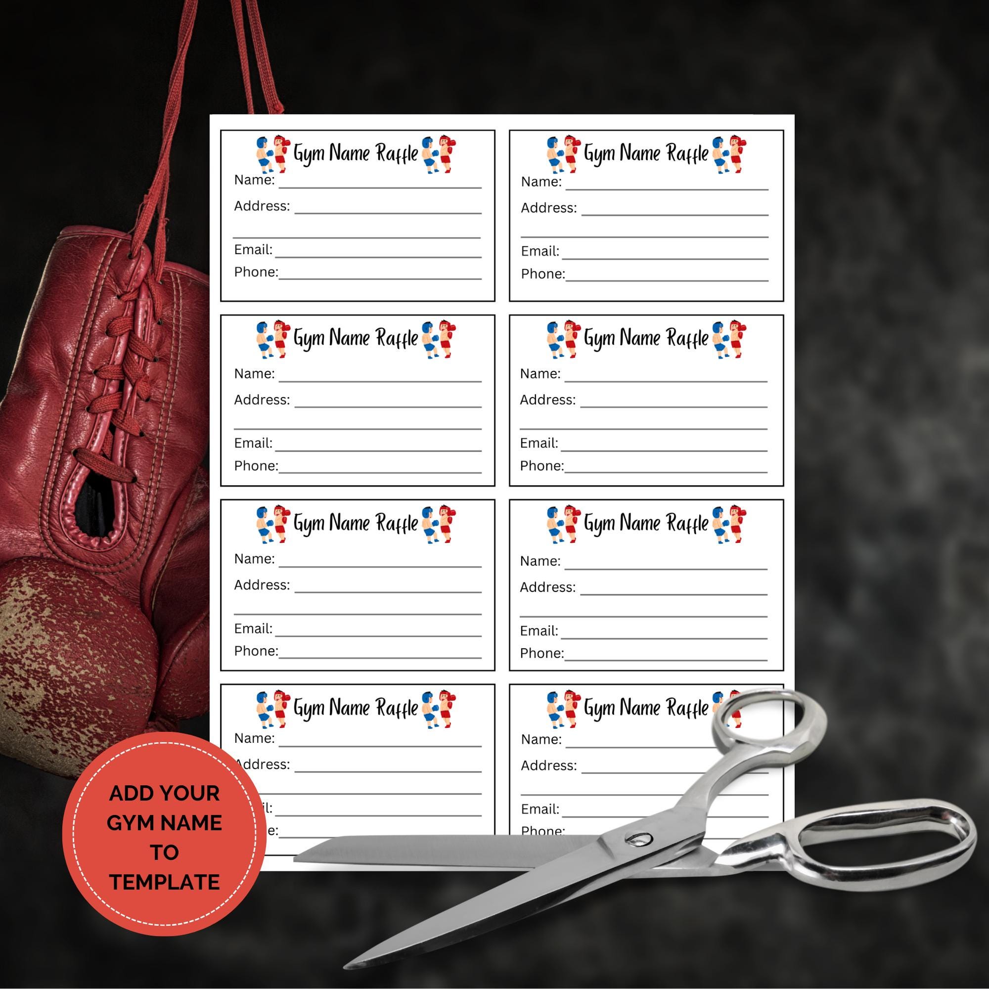 Editable Boxing Raffle Ticket Template, Fundraising Event, Boxing Gym ...