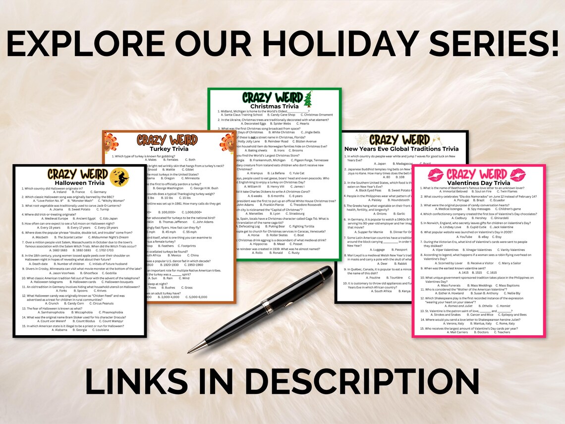 Printable Crazy Weird Turkey Trivia Game, Thanksgiving Trivia Game ...