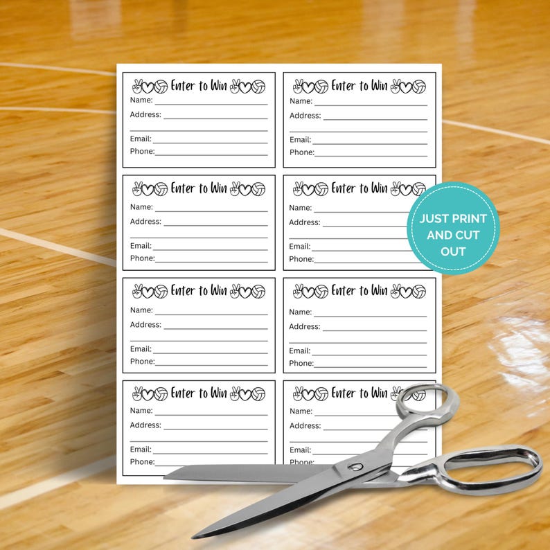 Editable Volleyball Raffle Ticket Template, Fundraising Event, School ...