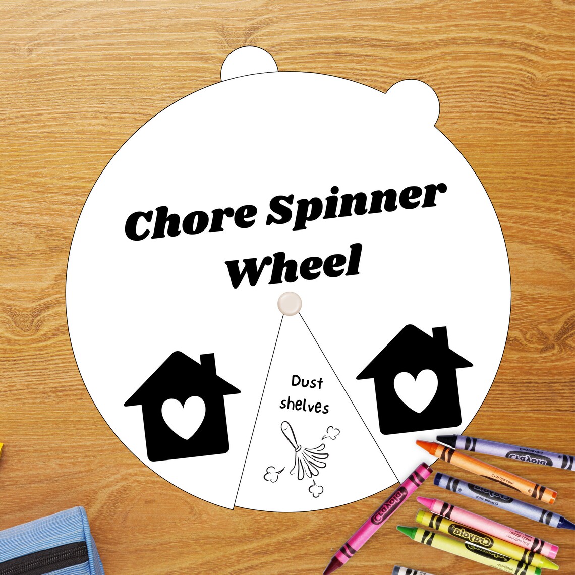 Printable Kids Chores Wheel Coloring Craft, Chore Chart for Kids, Paper ...
