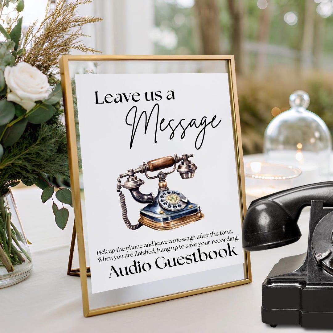 Printable Audio Guestbook Wedding Sign, Wedding Guest Book Ideas, Leave ...