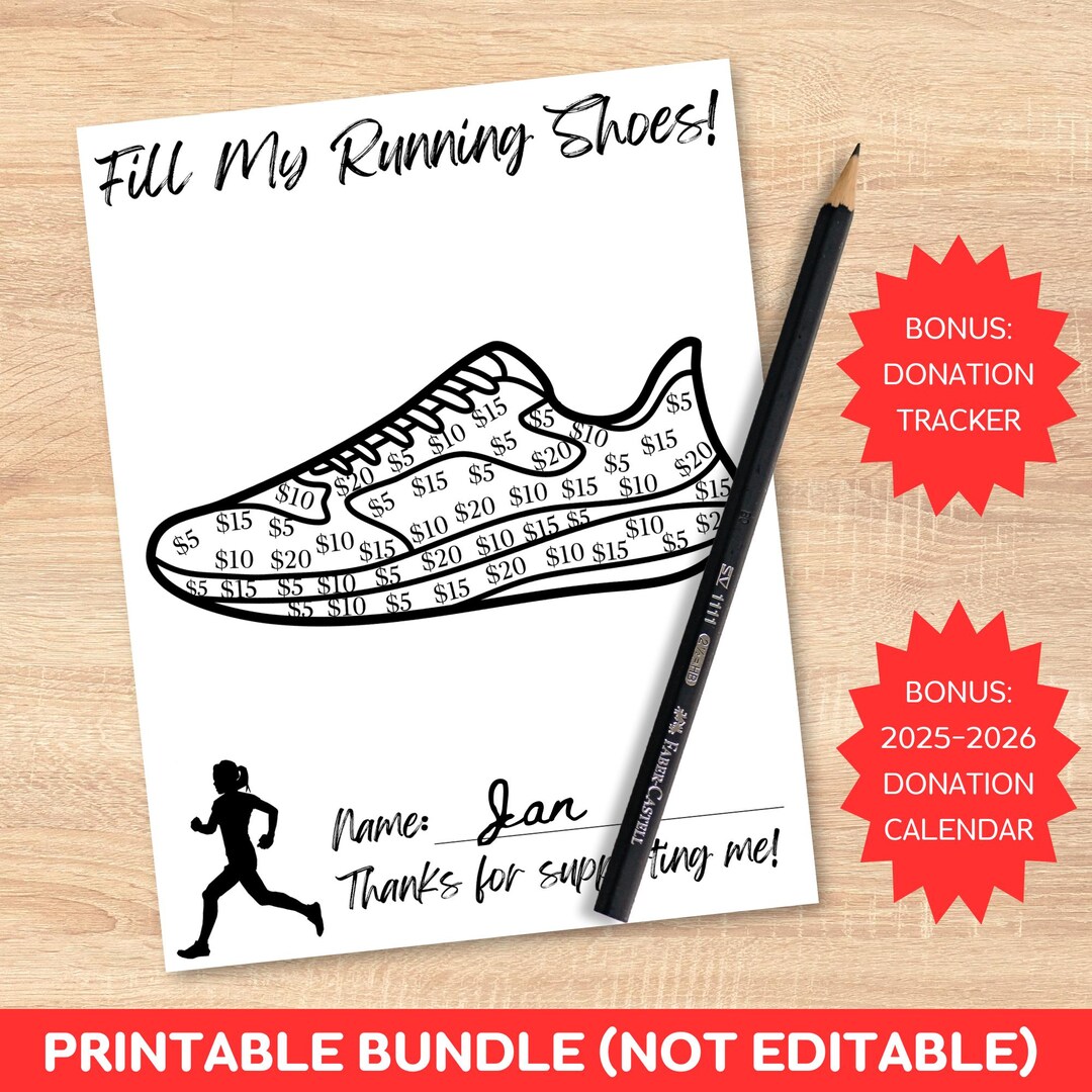 Printable Cross Country Running Fundraising Bundle: Fill My Running ...