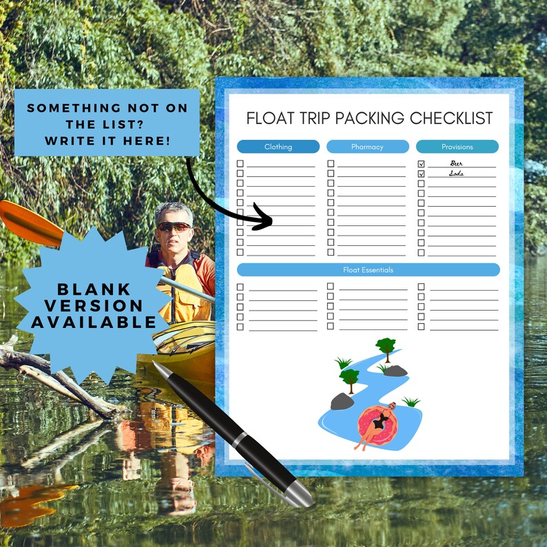 Printable Float Trip Packing Checklist for All Your Travel Essentials ...